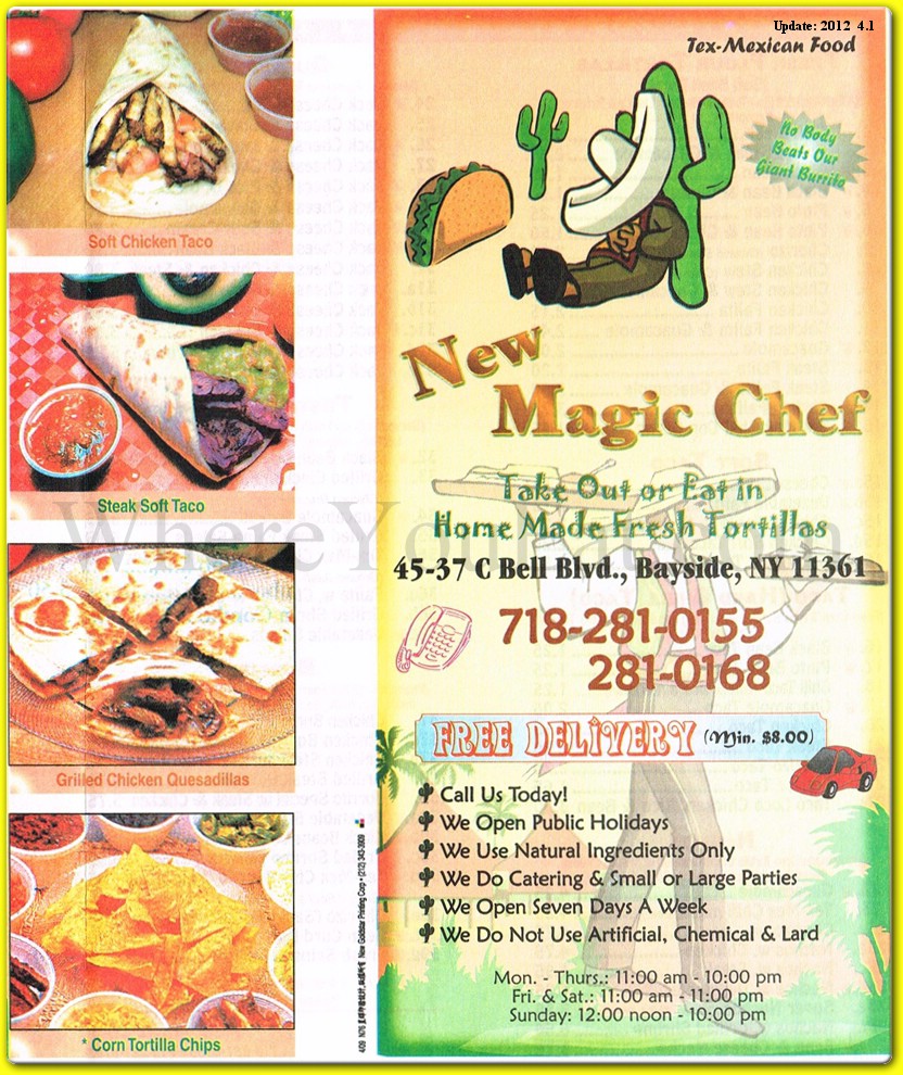 Magic Chef Restaurant in Queens / Official Menus & Photos