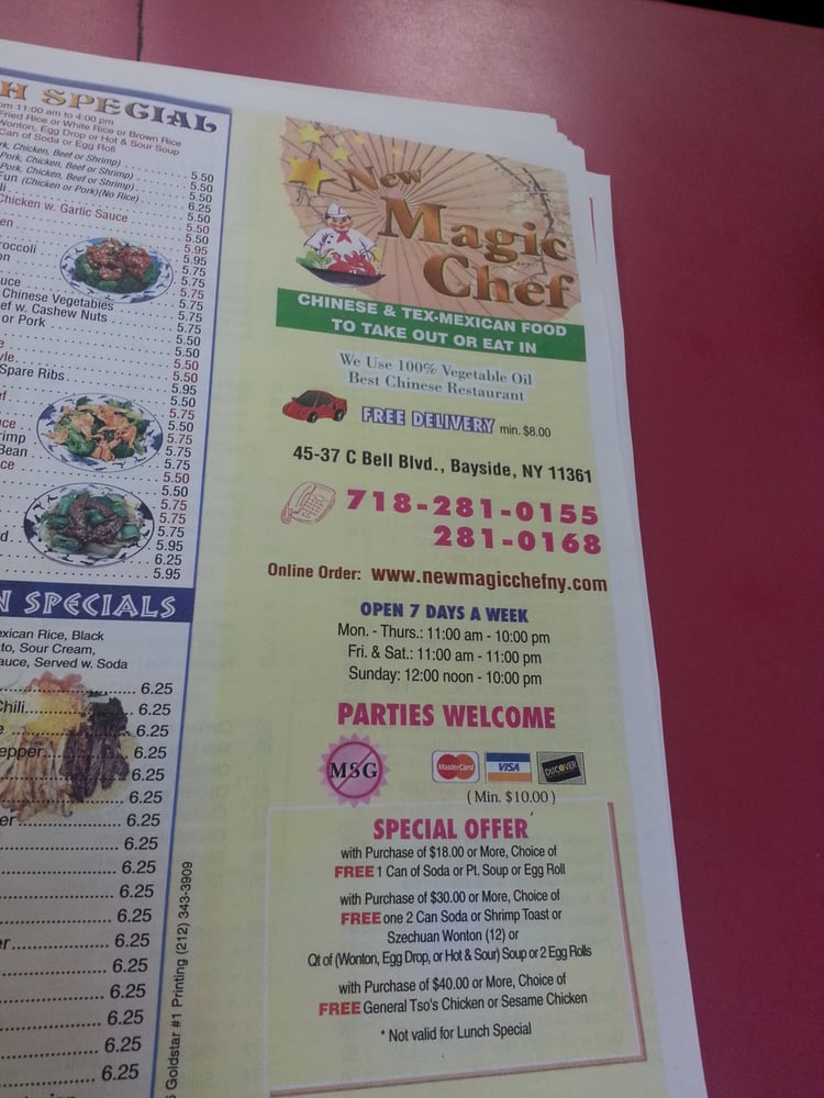 Magic Chef Restaurant in Queens / Official Menus & Photos