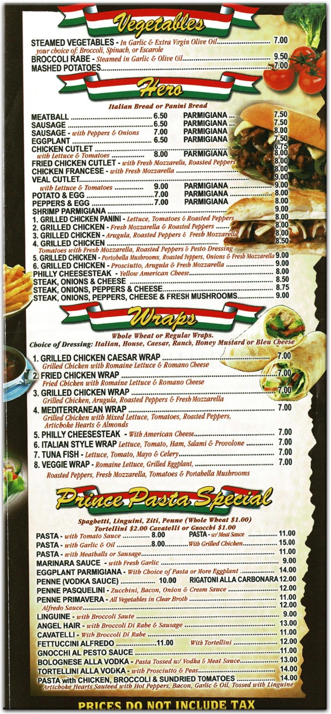 Prince Pizza Restaurant in Brooklyn / Official Menus & Photos