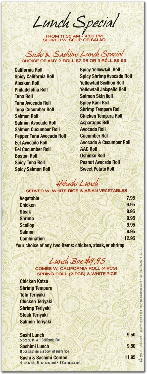 Sakana Restaurant in Staten Island / Official Menus & Photos