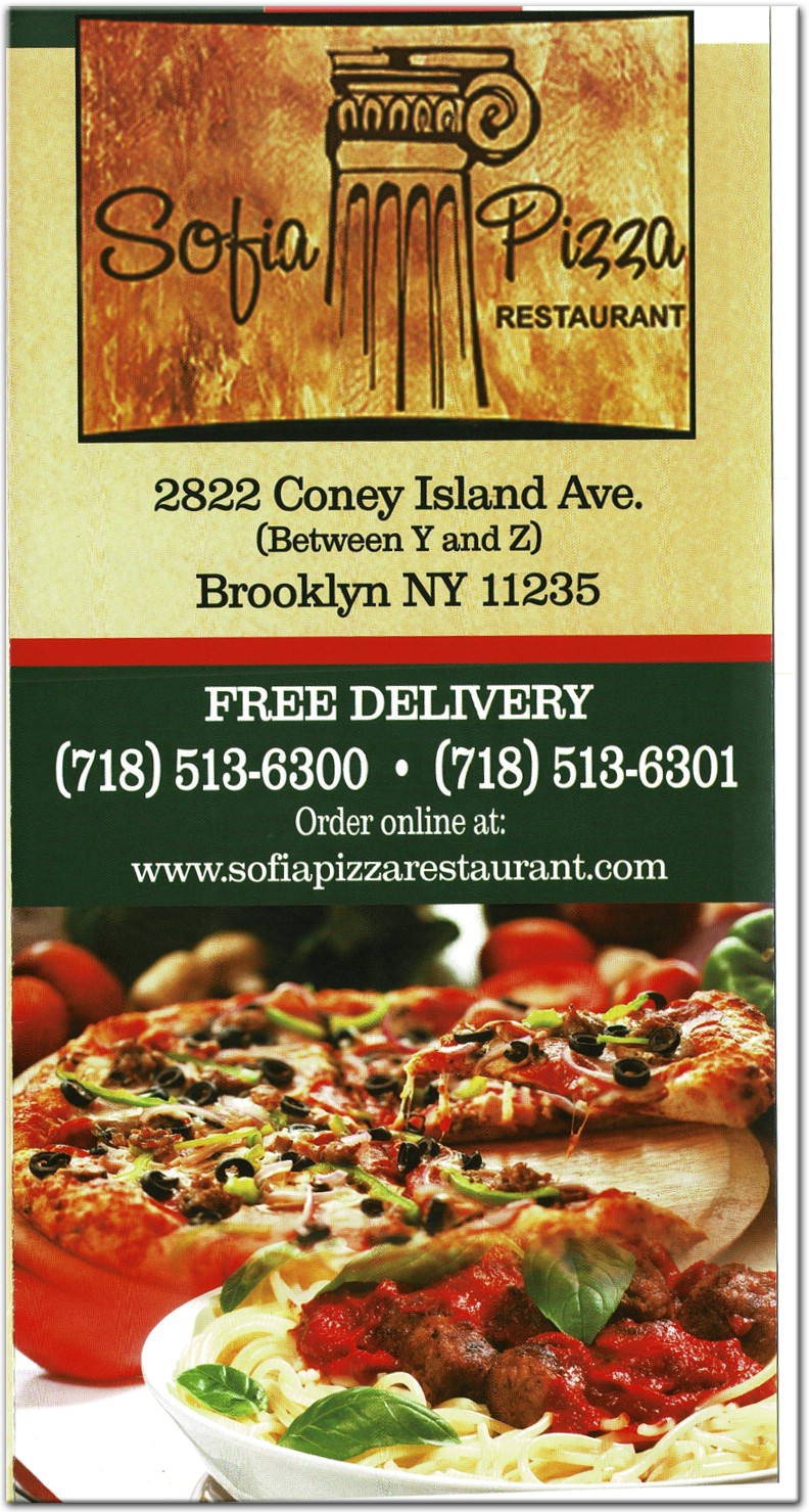 Sofia Pizza Restaurant in Brooklyn / Official Menus & Photos