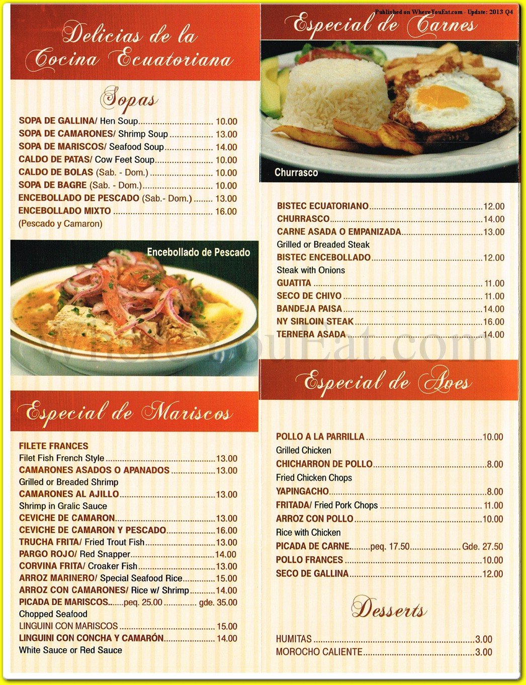 Cascada Restaurant in Queens / Menus & Photos