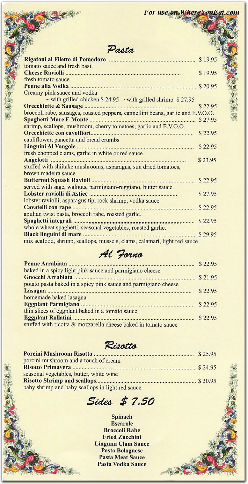 Portofino Restaurant in Queens / Official Menus & Photos