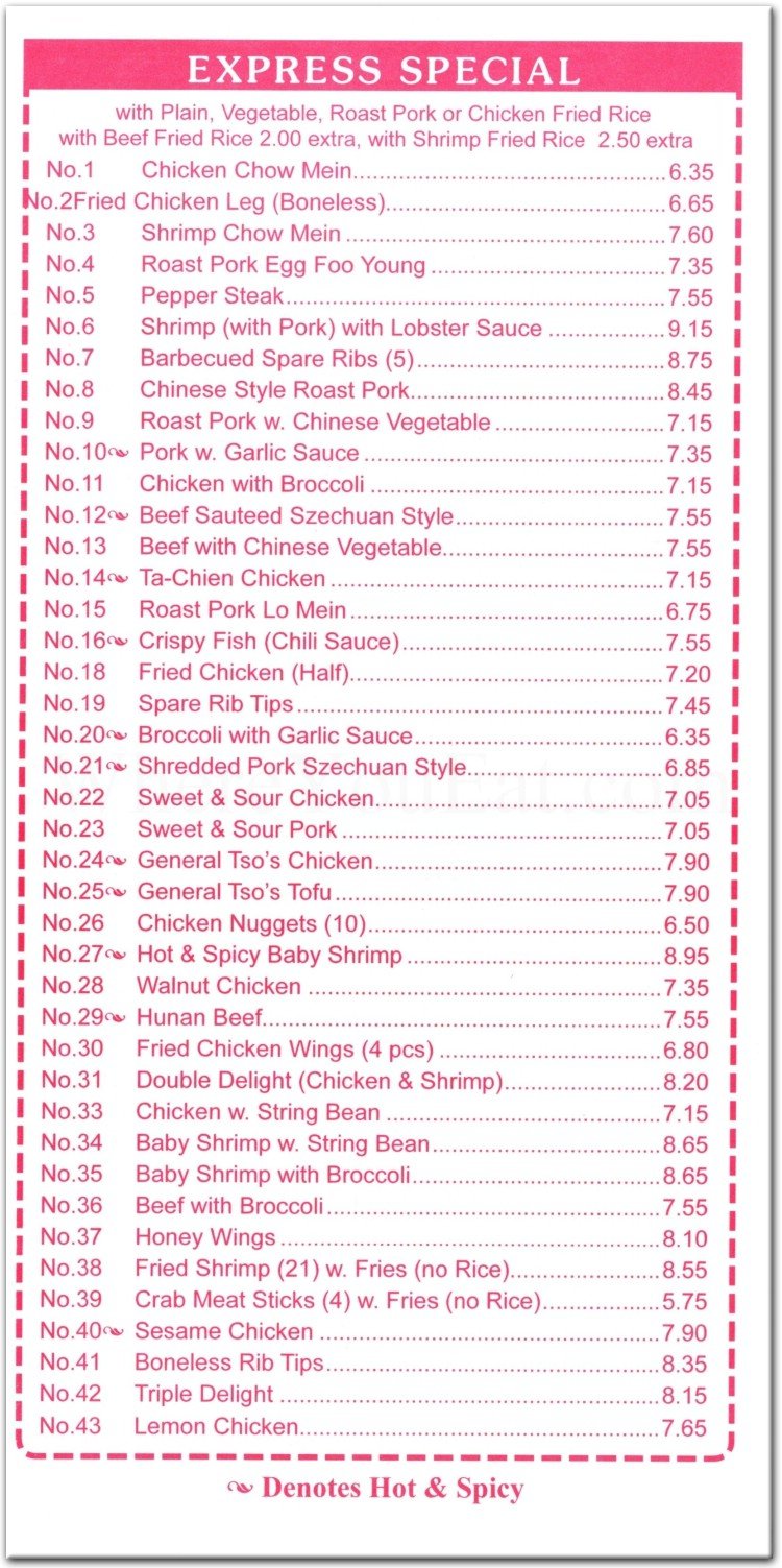 Chopsticks Restaurant in Queens / Official Menus & Photos
