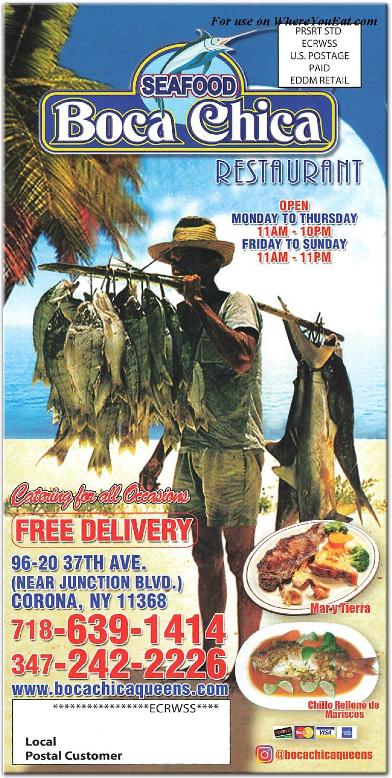 Boca Chica Restaurant in Queens / Official Menus & Photos