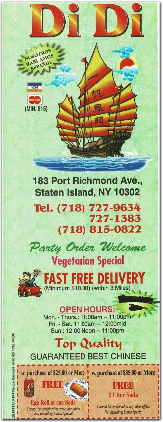 Di Di Restaurant in Staten Island / Menus & Photos