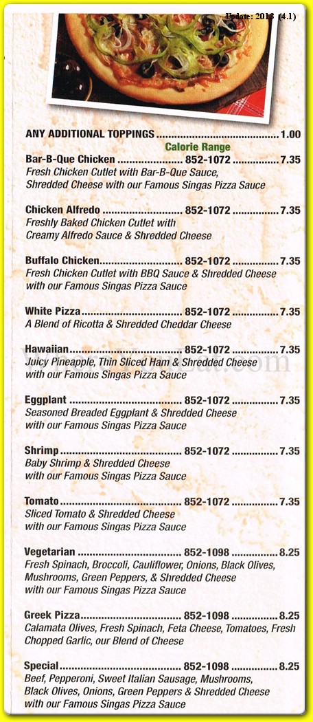 Singas Famous Pizza Restaurant in Queens / Official Menus & Photos