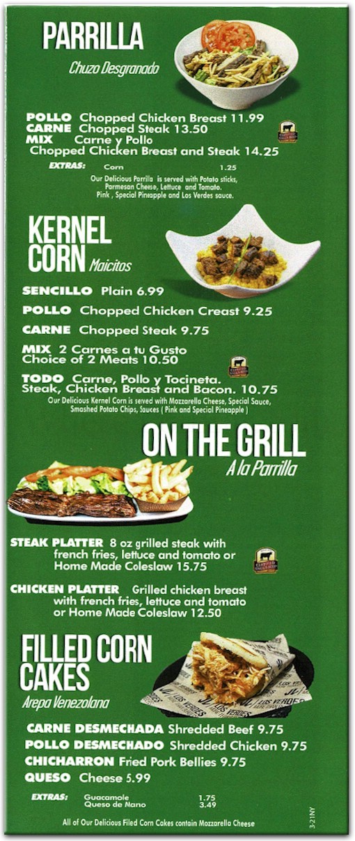 Los Verdes Restaurant in Queens / Official Menus & Photos