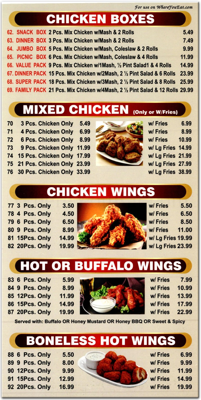 Crown Fried Chicken Restaurant in Brooklyn / Official Menus & Photos