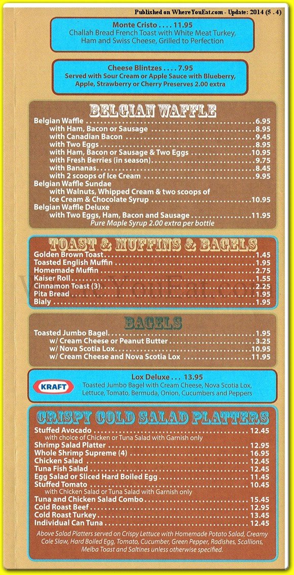 Parkview Diner Restaurant in Brooklyn / Official Menus & Photos