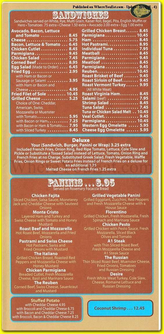 Parkview Diner Restaurant in Brooklyn / Official Menus & Photos