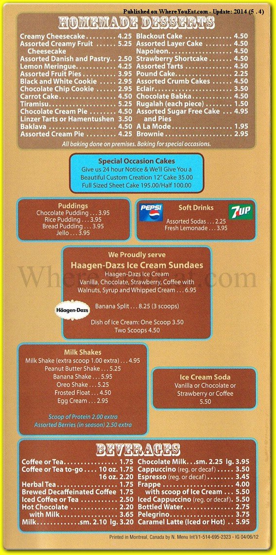 Parkview Diner Restaurant in Brooklyn / Official Menus & Photos