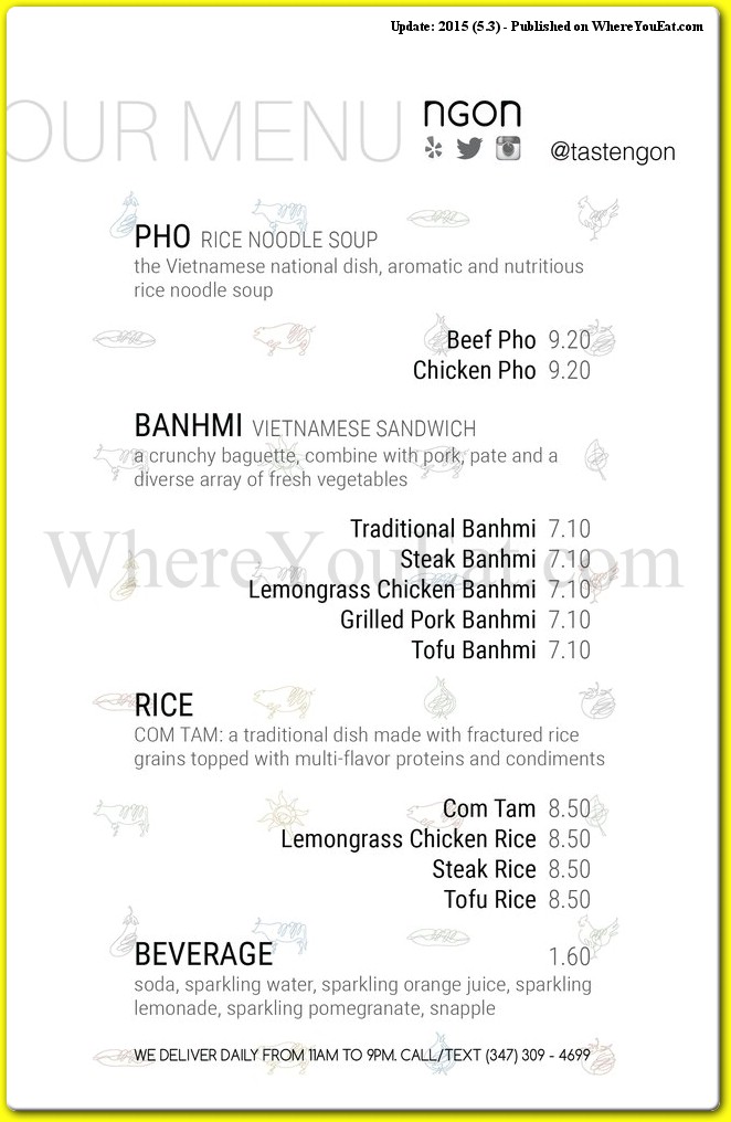 Ngon Restaurant in Brooklyn / Menus & Photos
