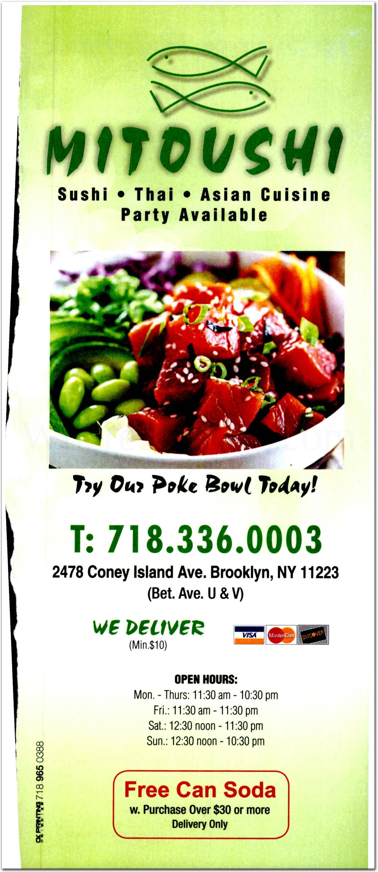 Mitoushi Sushi Restaurant in Brooklyn / Official Menus & Photos