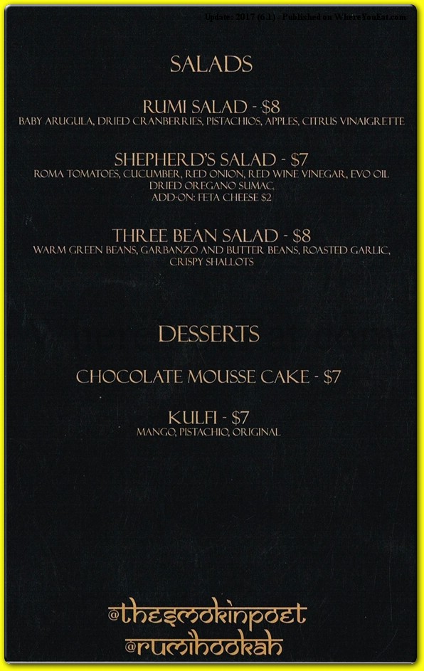 Rumi Restaurant in Staten Island / Official Menus & Photos