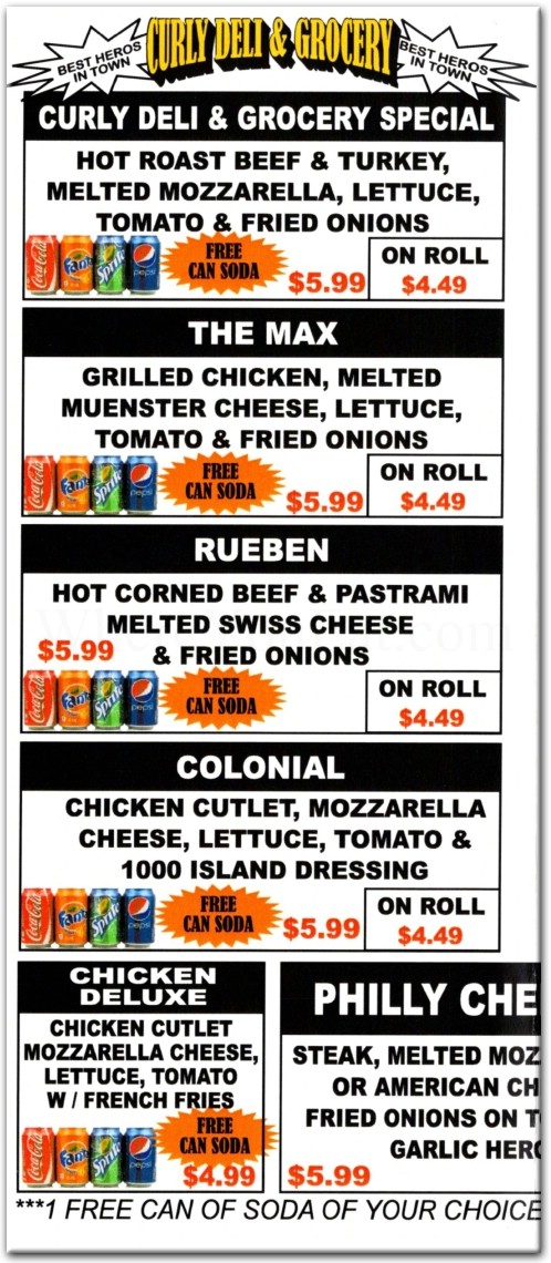 Curly Deli Restaurant in Queens / Menus & Photos