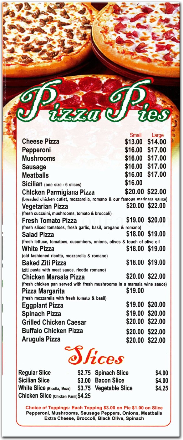 Mario's Pizza Restaurant in The Bronx / Official Menus & Photos
