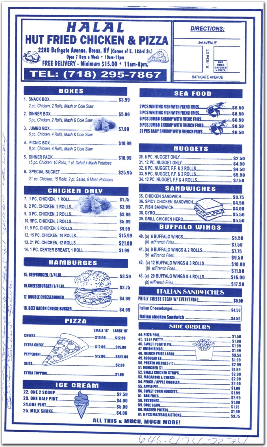 Hut Fried Chicken Restaurant in The Bronx / Menus & Photos