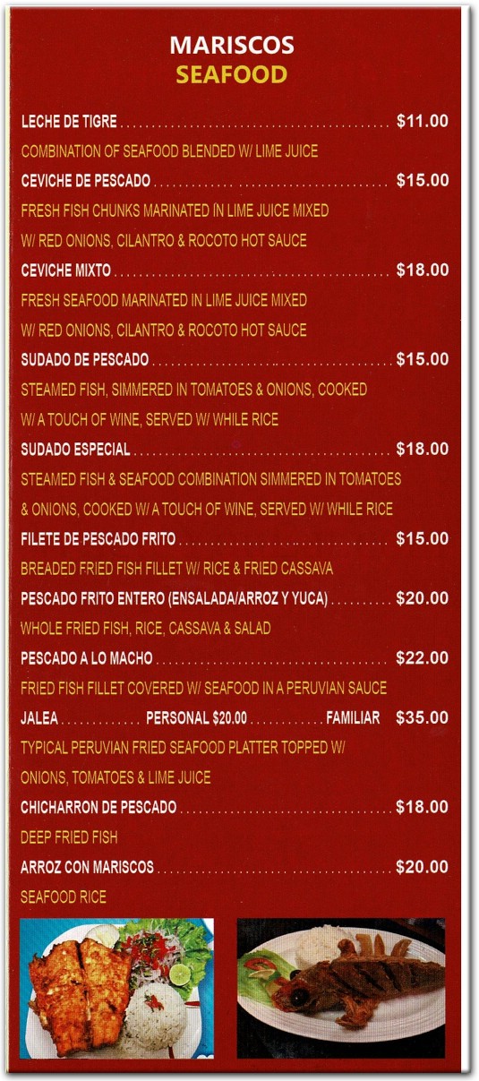 El Sabor Peruano Restaurant in Staten Island / Official Menus & Photos