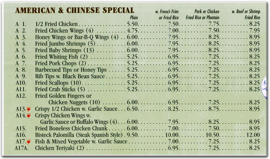 Chan's Village Restaurant in The Bronx / Official Menus & Photos