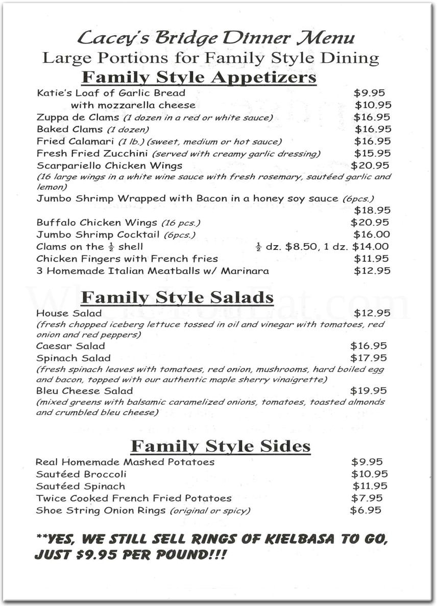 Lacey's Bridge Tavern Restaurant in Staten Island / Official Menus & Photos