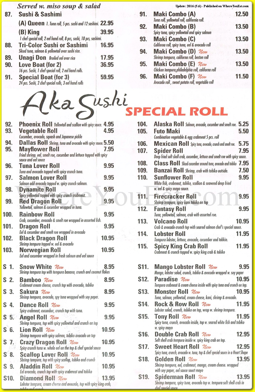 Aka Sushi Restaurant in Staten Island / Official Menus & Photos