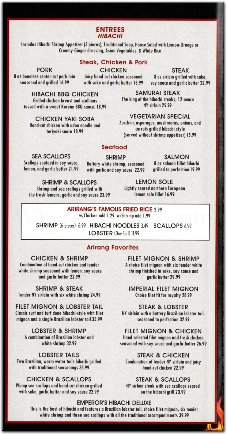 Arirang Restaurant in Staten Island / Official Menus & Photos