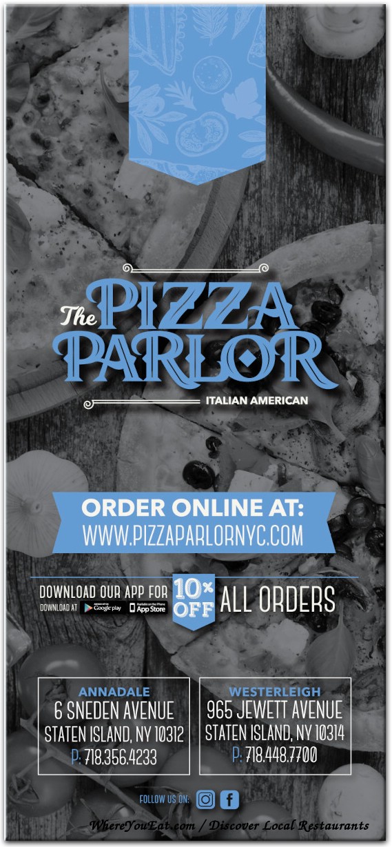 The Pizza Parlor II Restaurant in Staten Island / Menus & Photos