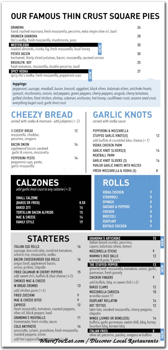 The Pizza Parlor II Restaurant in Staten Island / Menus & Photos