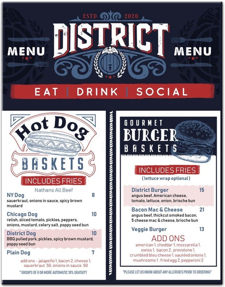 District Restaurant in Staten Island / Official Menus & Photos